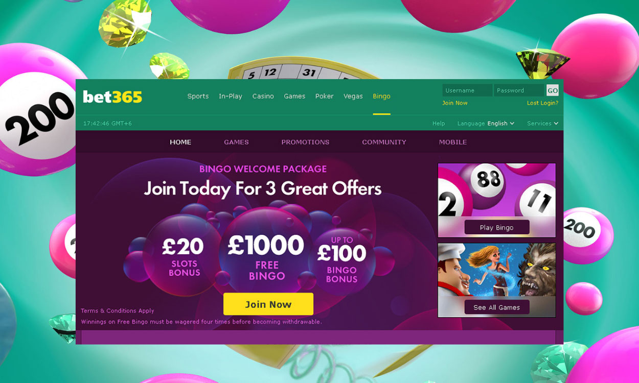 Bet365 is the best website to play bingo